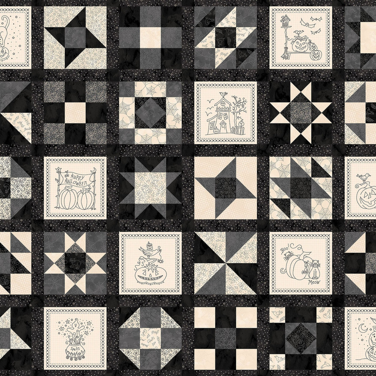 Spooky Stitches Running Blocks – Get Stitched Fabrics